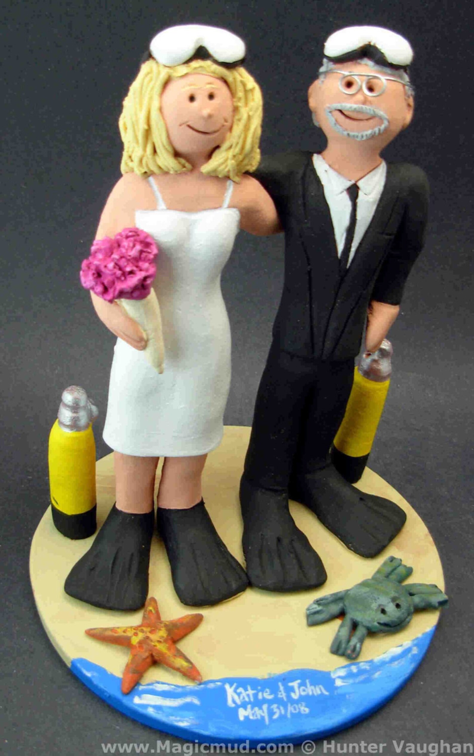 Scuba Wedding Cake Topper, Skin Diver's Wedding Cake Topper, Diving ...