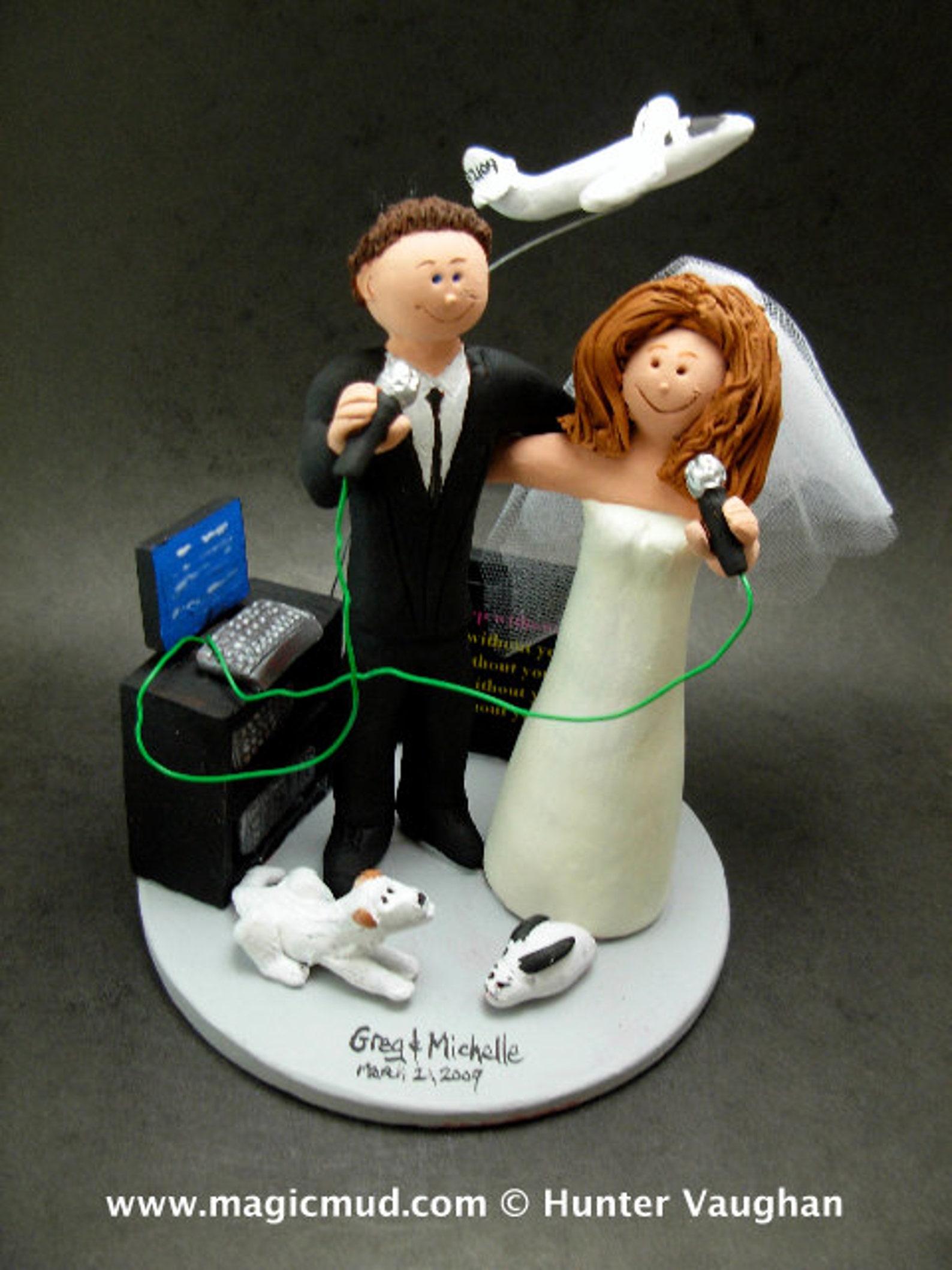Singing Bride's Wedding Cake Topper, Piano Players Wedding Cake Topper ...
