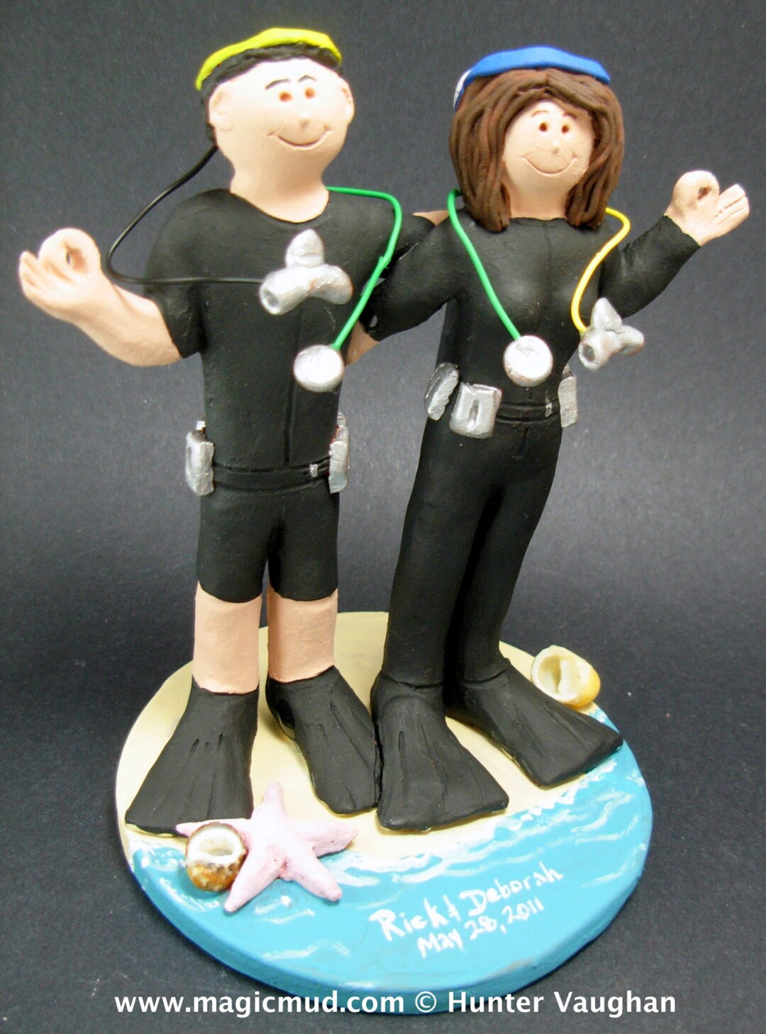 Scuba Wedding Cake Topper, Skin Diver's Wedding Cake Topper, Diving ...