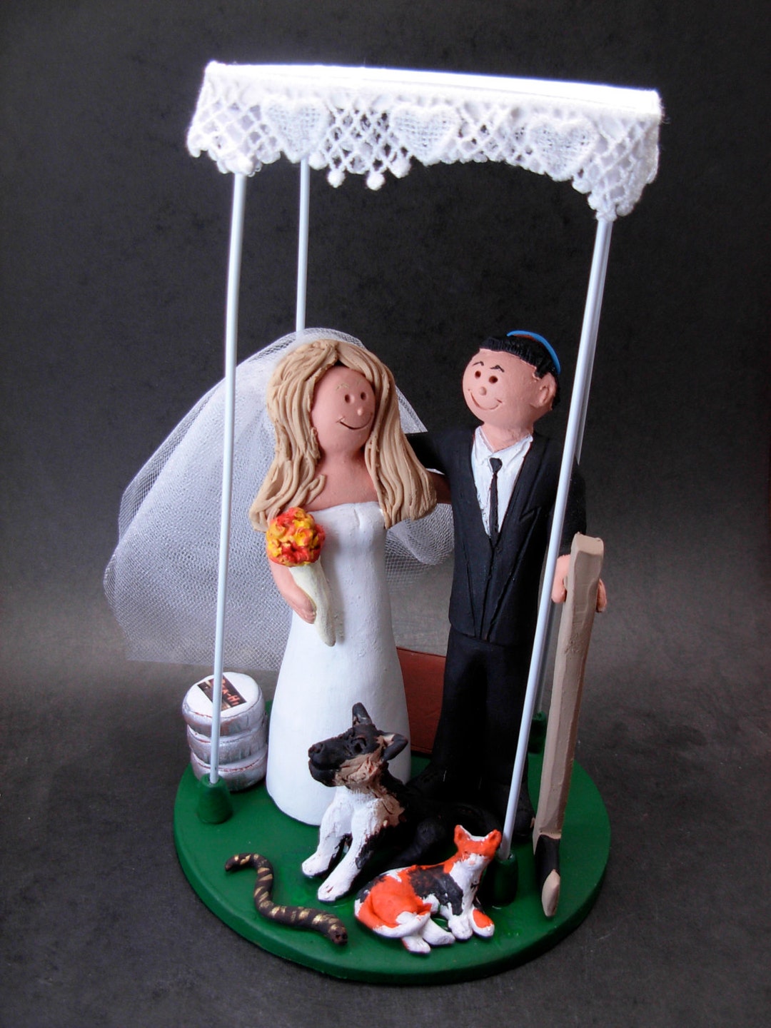 Jewish Wedding Cake Topper, Underneath a Chuppah Wedding Cake Topper ...