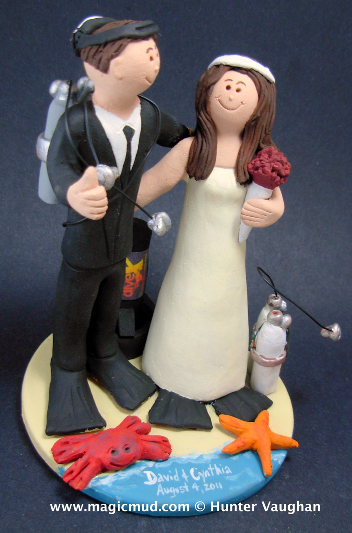 Scuba Wedding Cake Topper, Skin Diver's Wedding Cake Topper, Diving ...