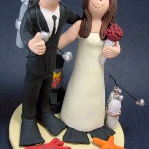 Scuba Wedding Cake Topper, Skin Diver's Wedding Cake Topper, Diving ...