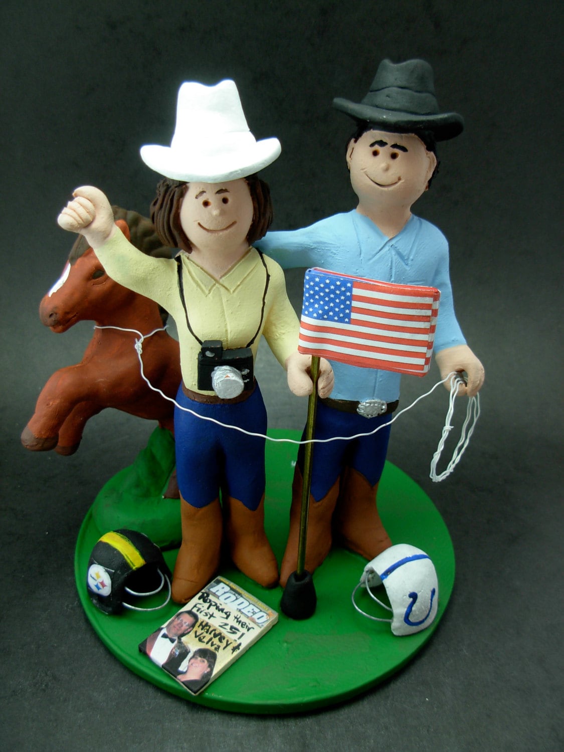 Horseback Riders / Equestrian Wedding Cake Topper, Bride and Groom on ...