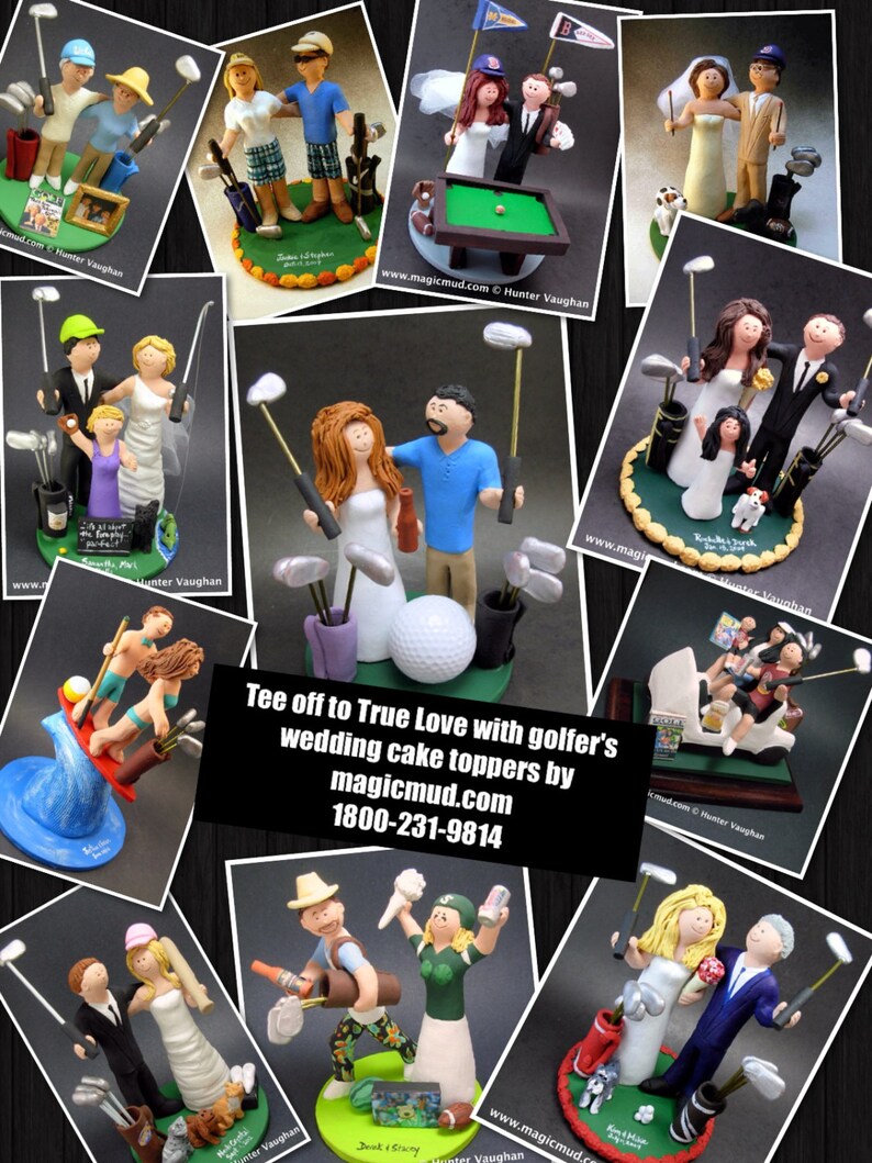 Golfing Wedding Cake Toppers Custom Made Golfers Wedding Cake - Etsy