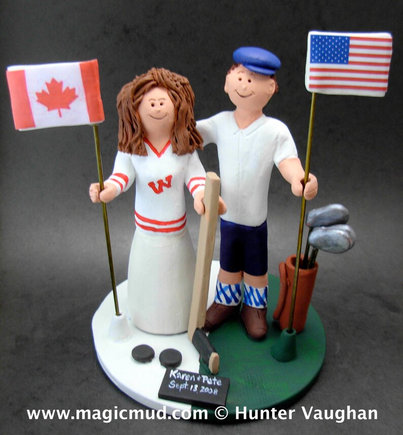 Golfing Wedding Cake Toppers, Custom Made Golfers Wedding Cake Topper ...