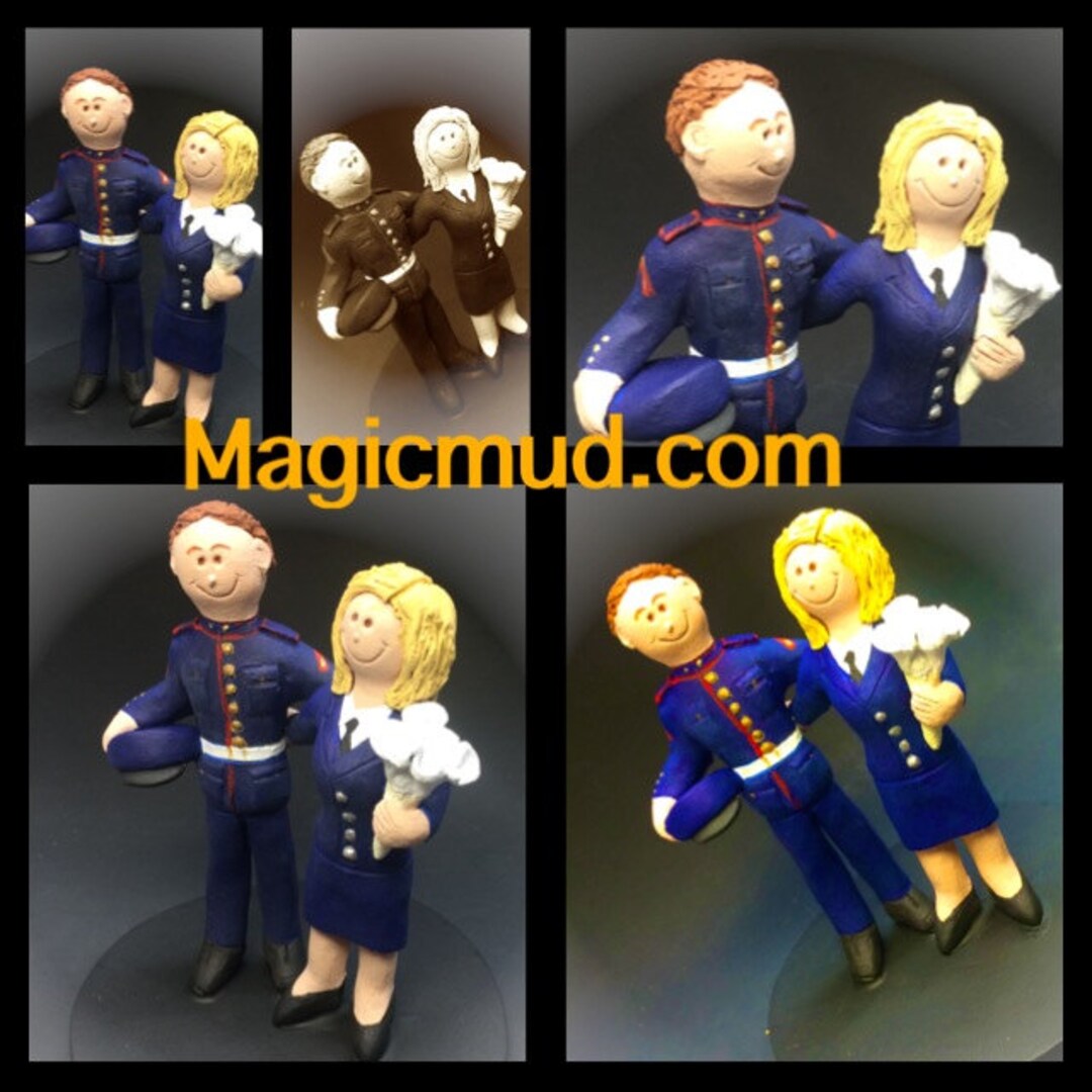 Soldier Bride and Groom Wedding Cake Topper - Custom Made Military ...