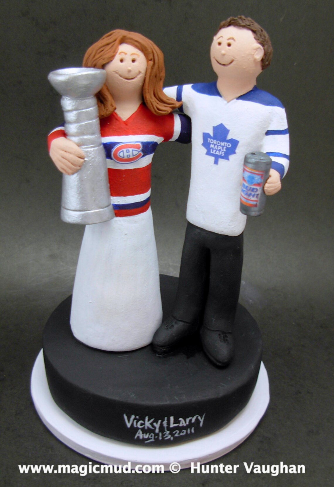 New Jersey Devils Bride and Groom Hockey Wedding Cake Topper - Custom ...