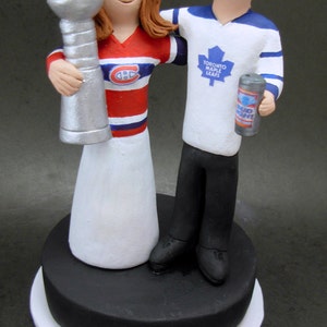 New Jersey Devils Bride and Groom Hockey Wedding Cake Topper - Custom ...