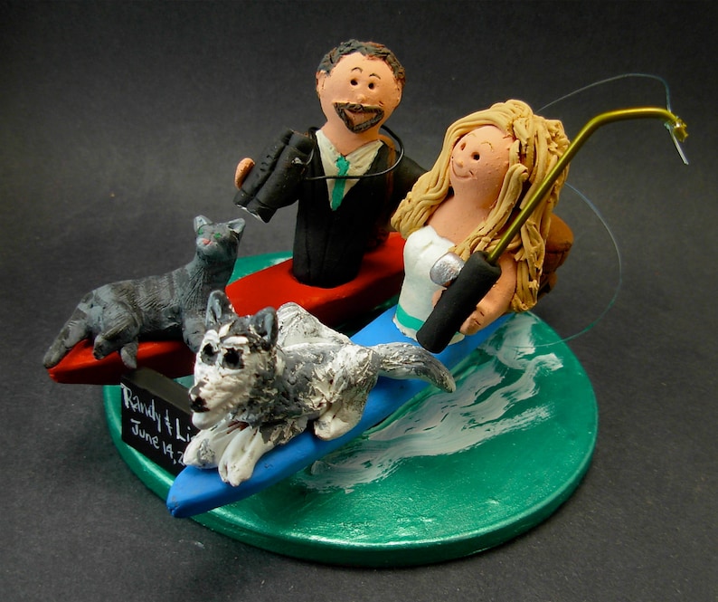 Kayaking Wedding Cake Topper, Kayak Wedding Cake Topper, Kayakers ...