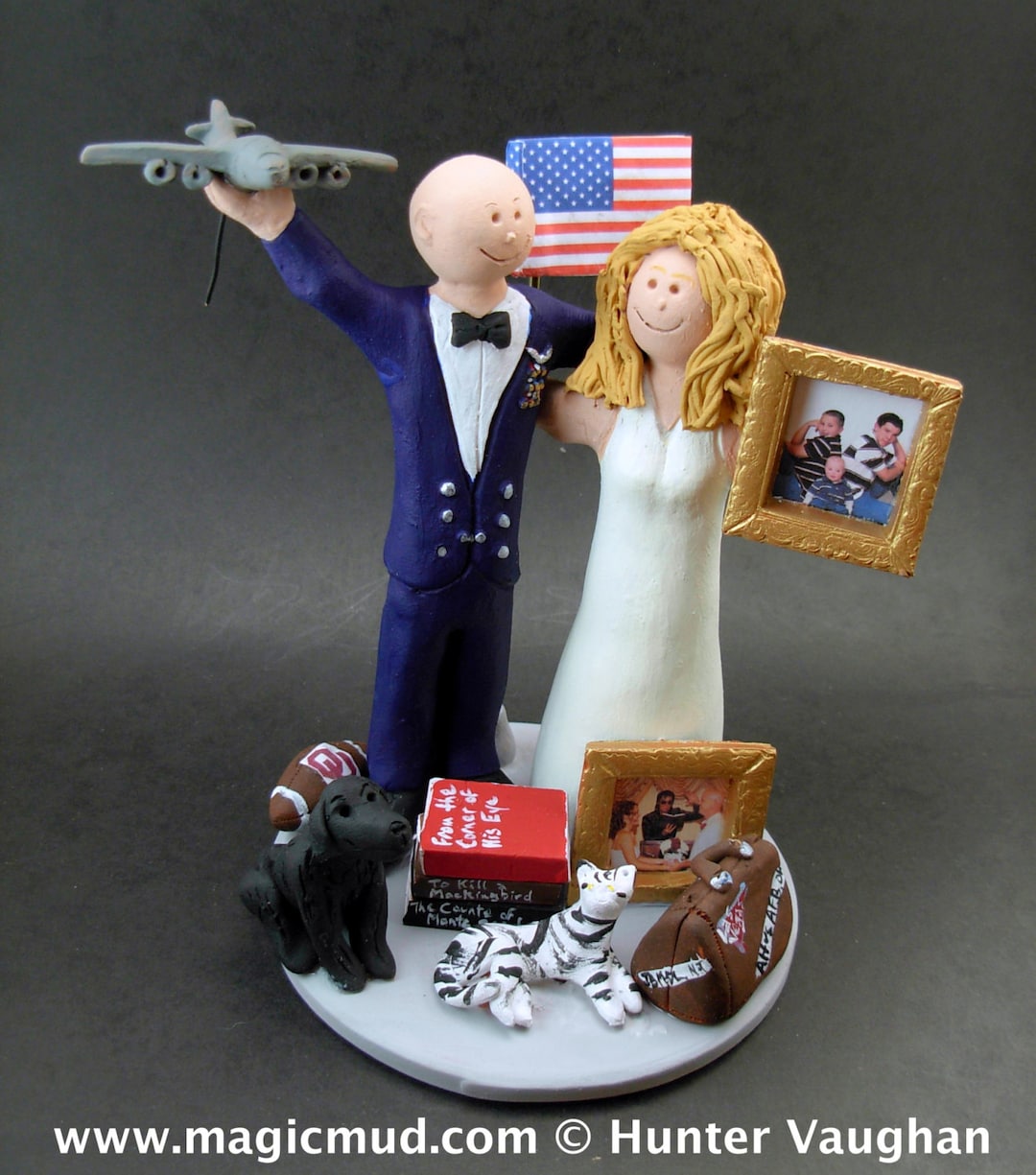 Air Force Pilot Groom in Uniform Wedding Cake Topper, USAF Pilot ...