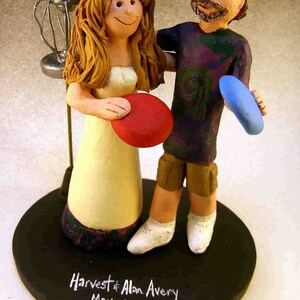 Frisbee Golfers Wedding Cake Topper, Disc Golf Wedding Cake Topper ...