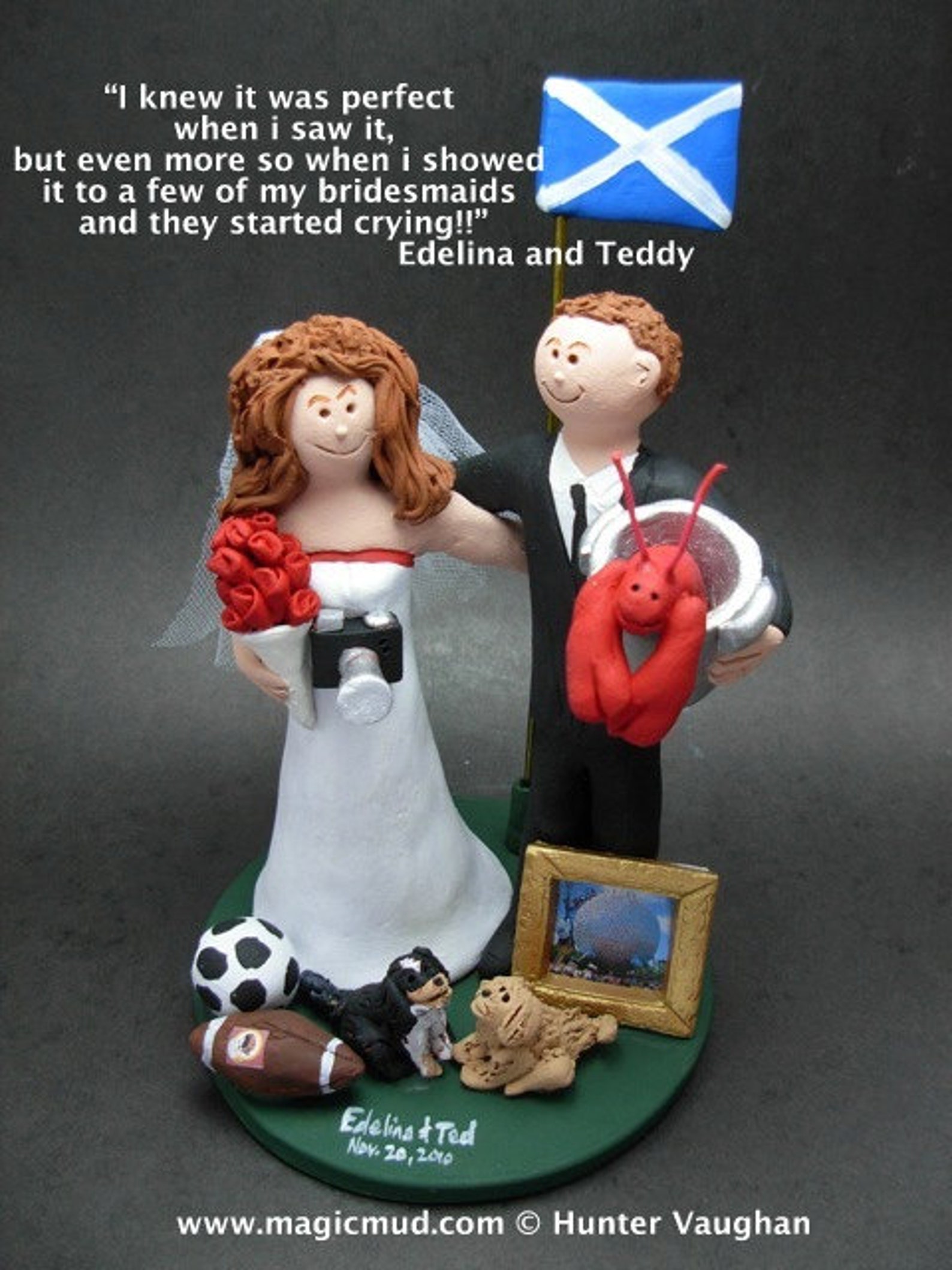 Soccer Wedding Cake Topper, Soccer Bride and Groom Wedding Cake Topper ...