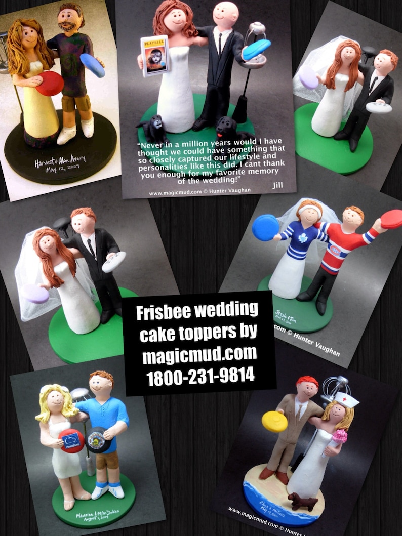 Disc Golf Wedding Cake Toppers, Custom Made Frisbee Golf Wedding Cake ...