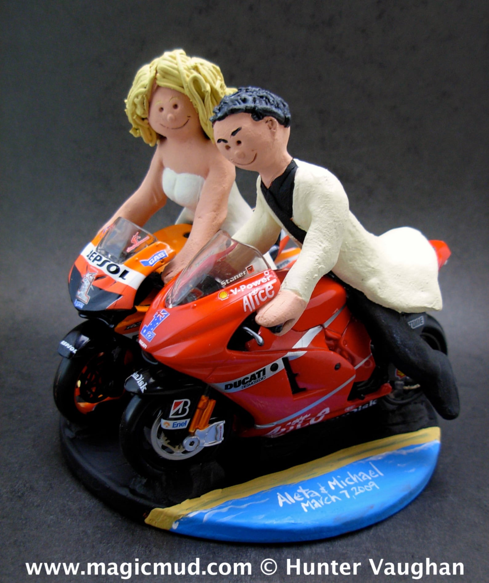 Sportbike Motorcycle for Bride and Groom Wedding Cake Topper ...