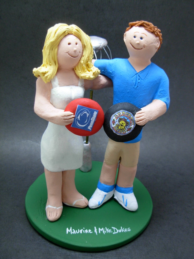 Frisbee Golfers Wedding Cake Topper, Disc Golf Wedding Cake Topper ...