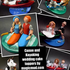 Bride and Groom Kayaking Wedding Cake Topper - Custom Made Kayak ...