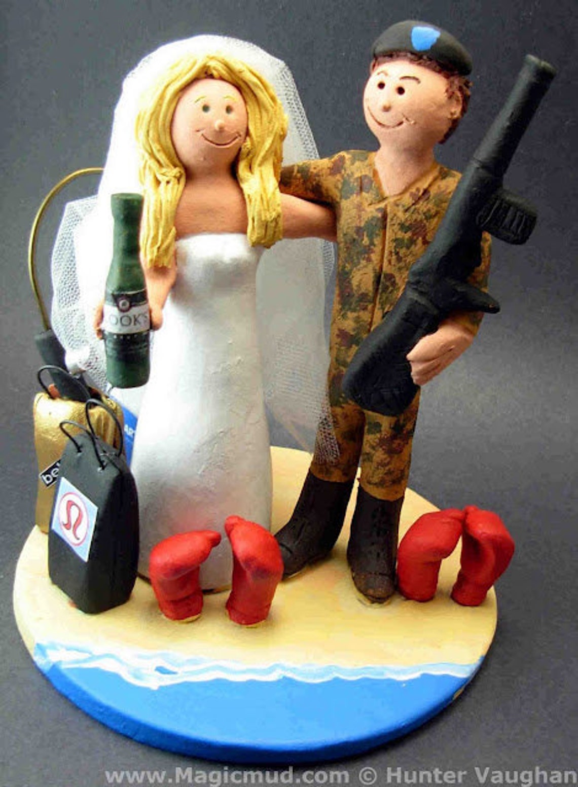 Soldier in Camouflage Wedding Cake Topper, M16 Marine Wedding Cake ...