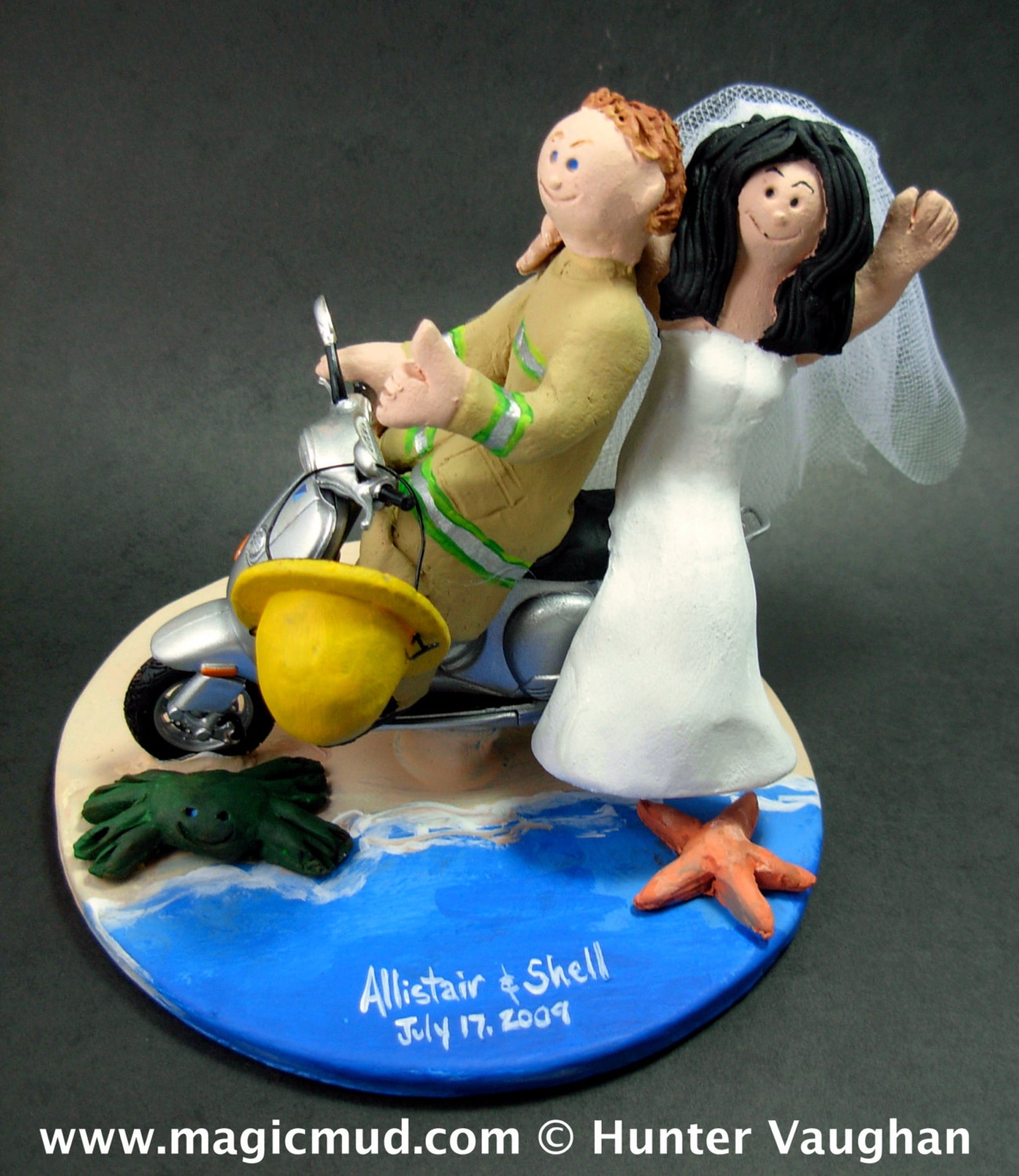 Scooter Wedding Cake Topper - Custom Made Vespa Riders Wedding Cake ...