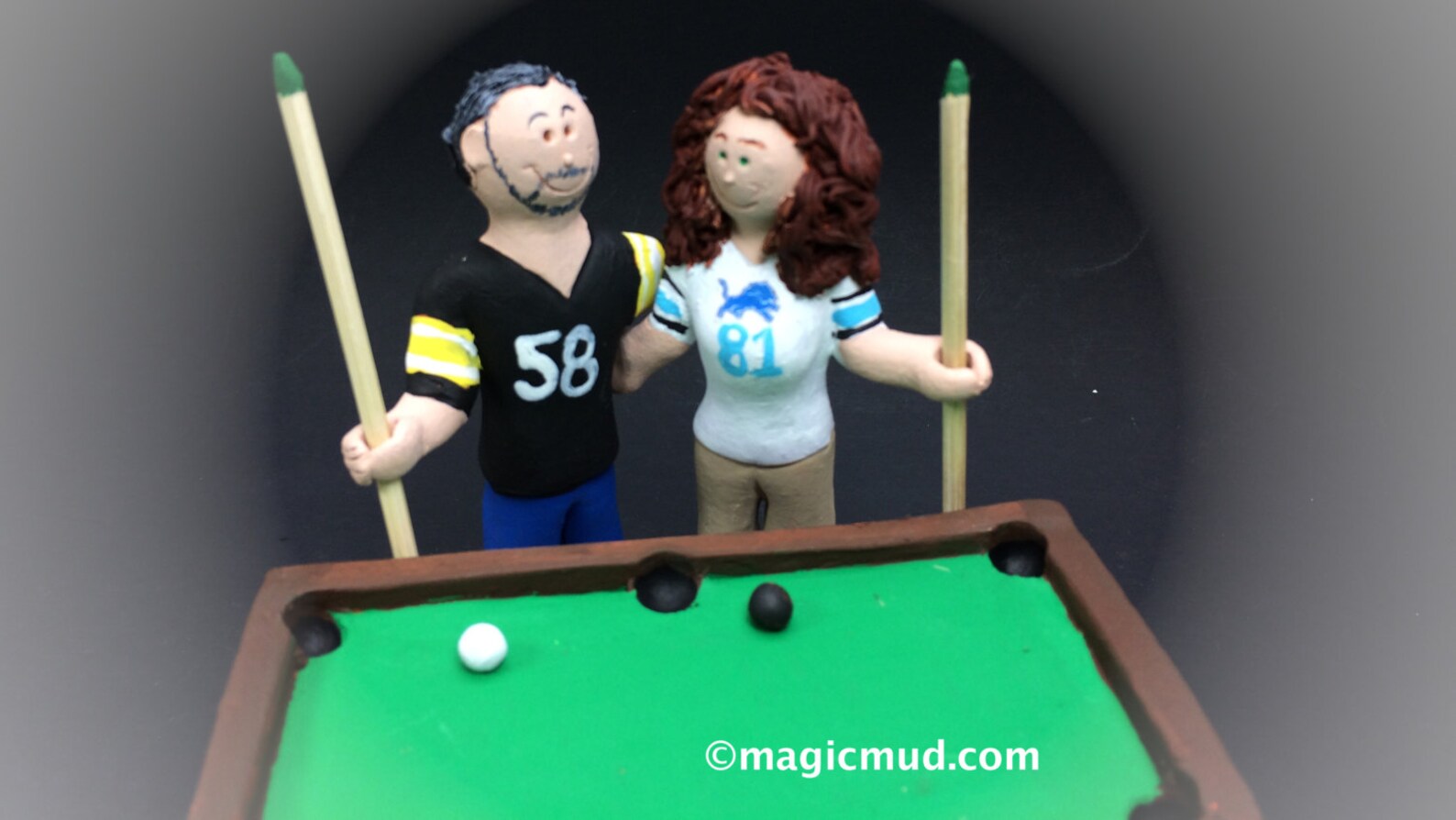Billiard Player's Wedding Cake Topper Custom Made Pool Players Wedding ...