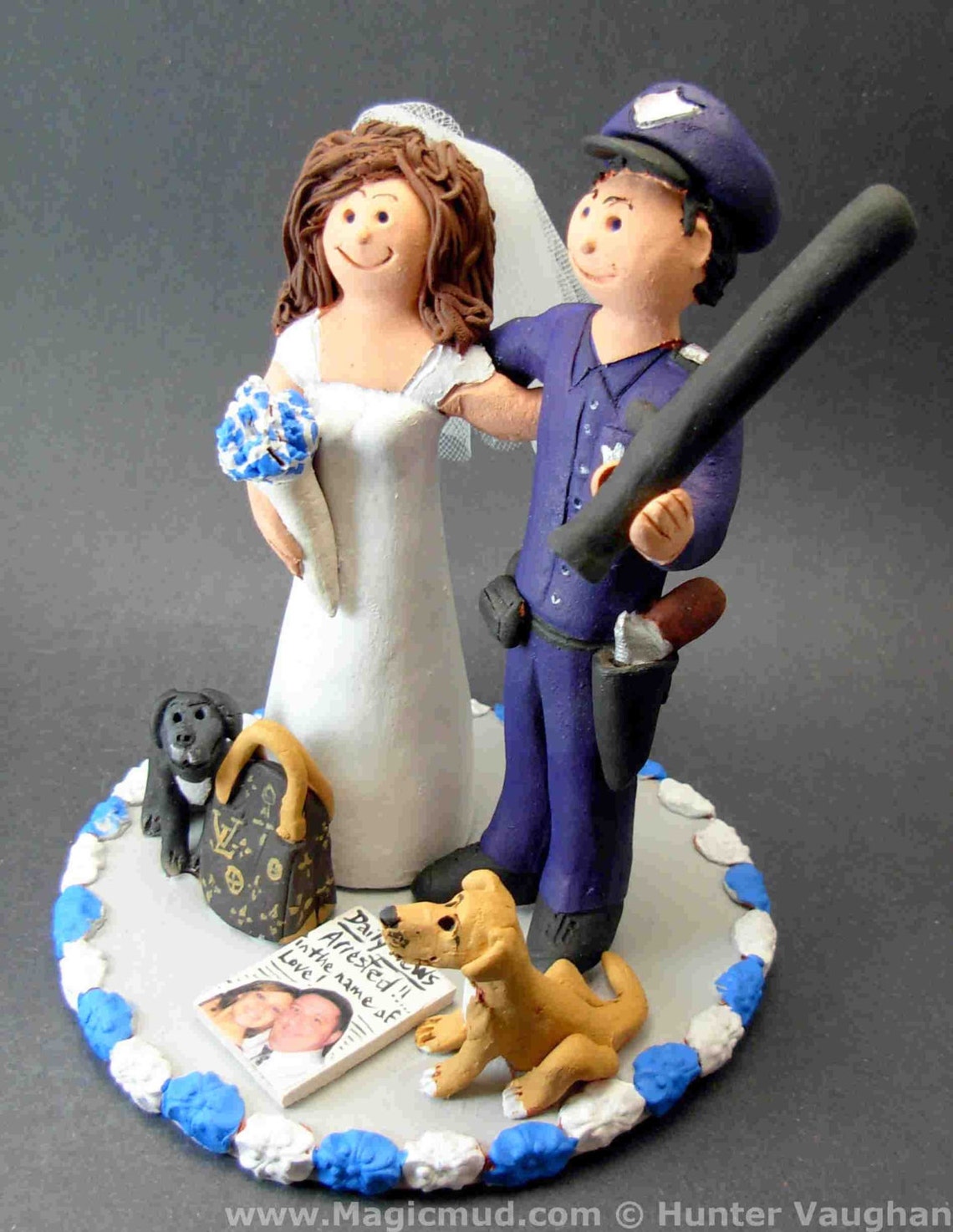 Police Officer's Wedding Cake Topper, Policeman Wedding Cake Topper ...
