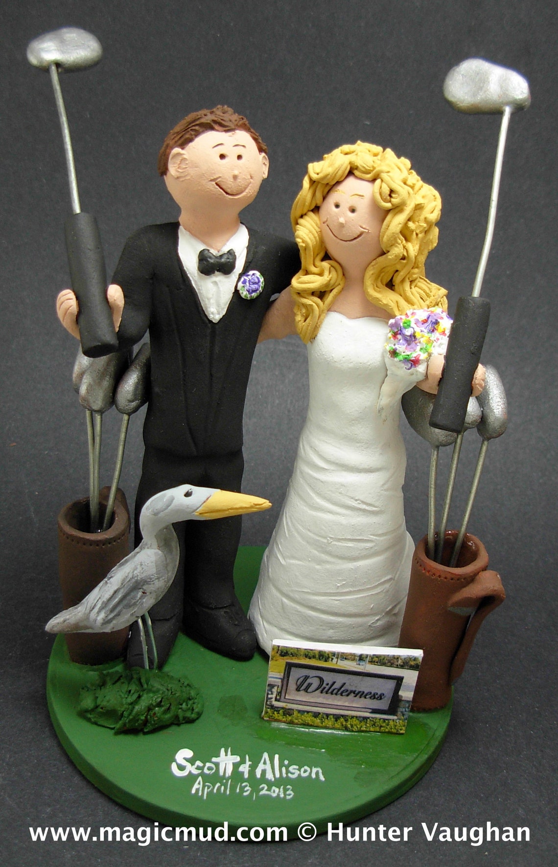 Golfing Wedding Cake Toppers Custom Made Golfers Wedding Cake - Etsy