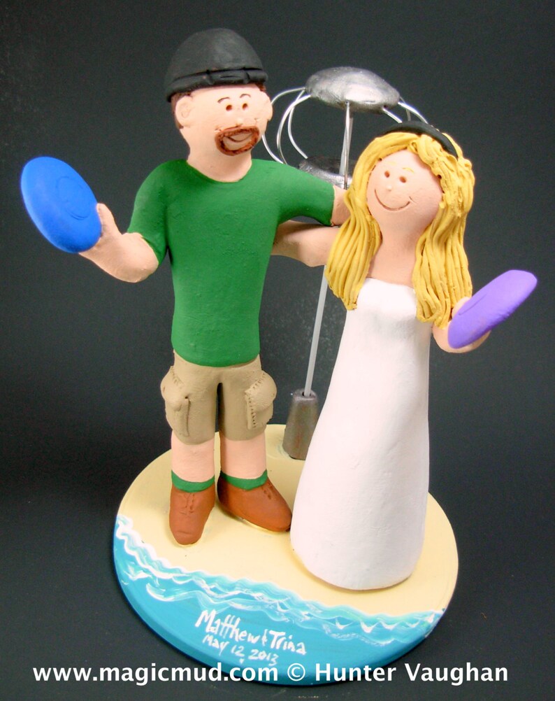 Disc Golf Wedding Cake Toppers, Custom Made Frisbee Golf Wedding Cake ...