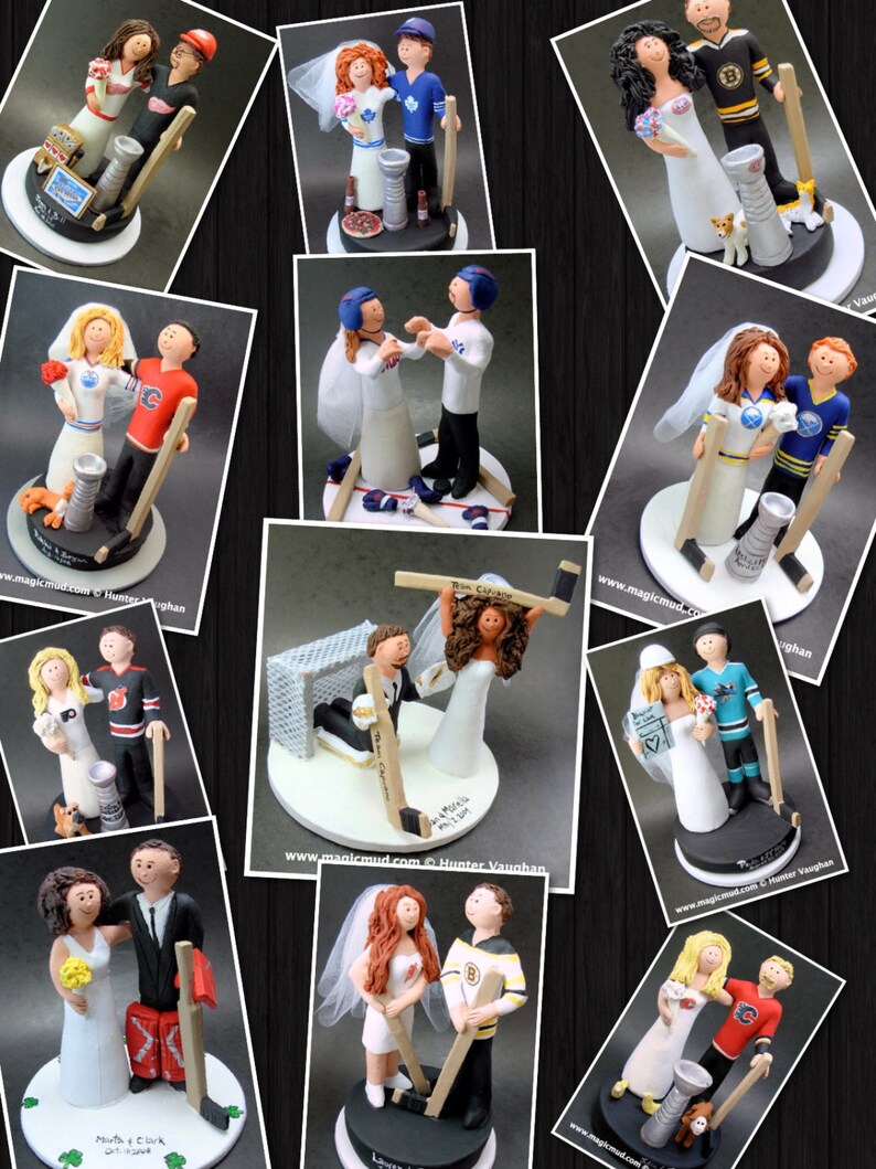 New Jersey Devils Bride and Groom Hockey Wedding Cake Topper - Custom ...