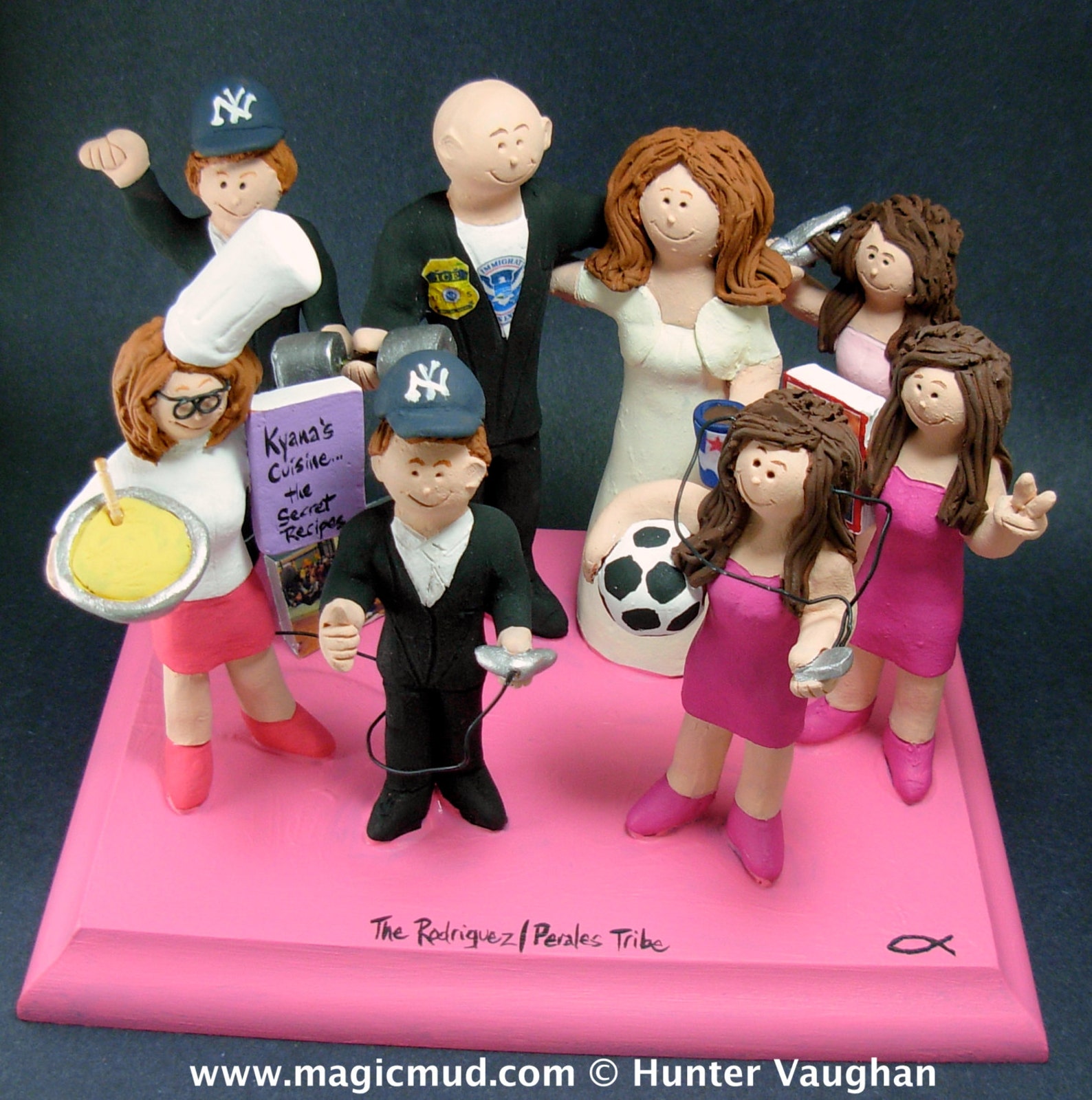 Blended Family's Wedding Cake Topper, Wedding Caketopper With Kids, 2nd ...