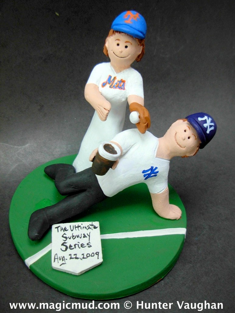 New York Yankee's Baseball Wedding Cake Topper, Red Sox Wedding Cake ...