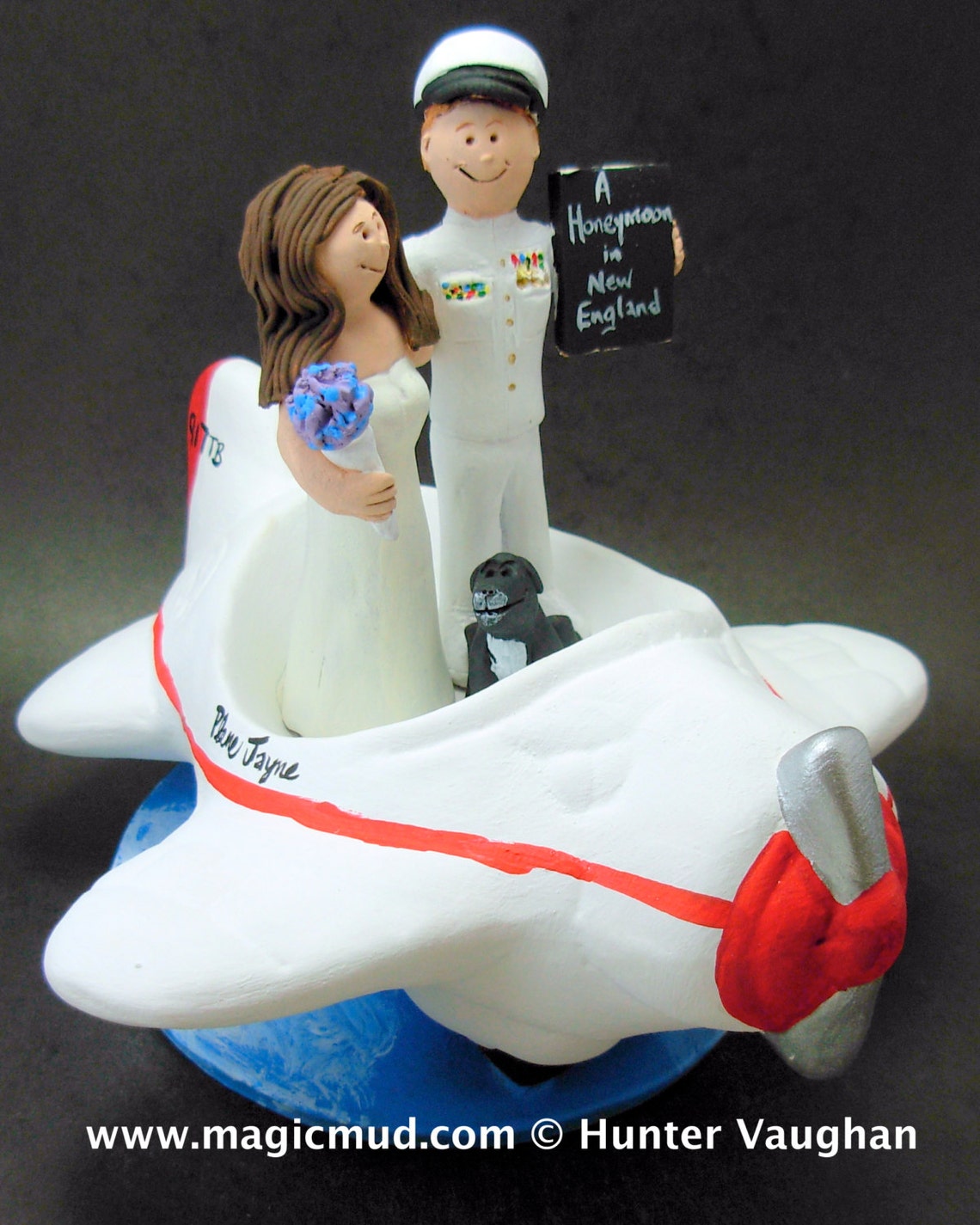 Airplane Pilot's Wedding Cake Topper Bride and Groom in Airplane ...