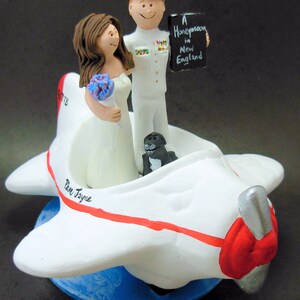 Airplane Pilot's Wedding Cake Topper Bride and Groom in Airplane ...