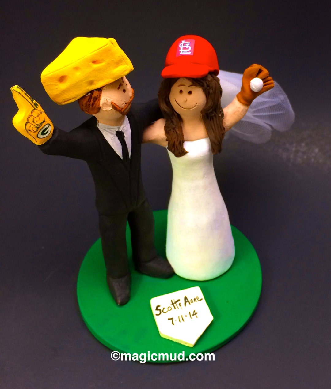 Green Bay Packers "cheesehead" Football Wedding Cake Topper, St. Louis ...