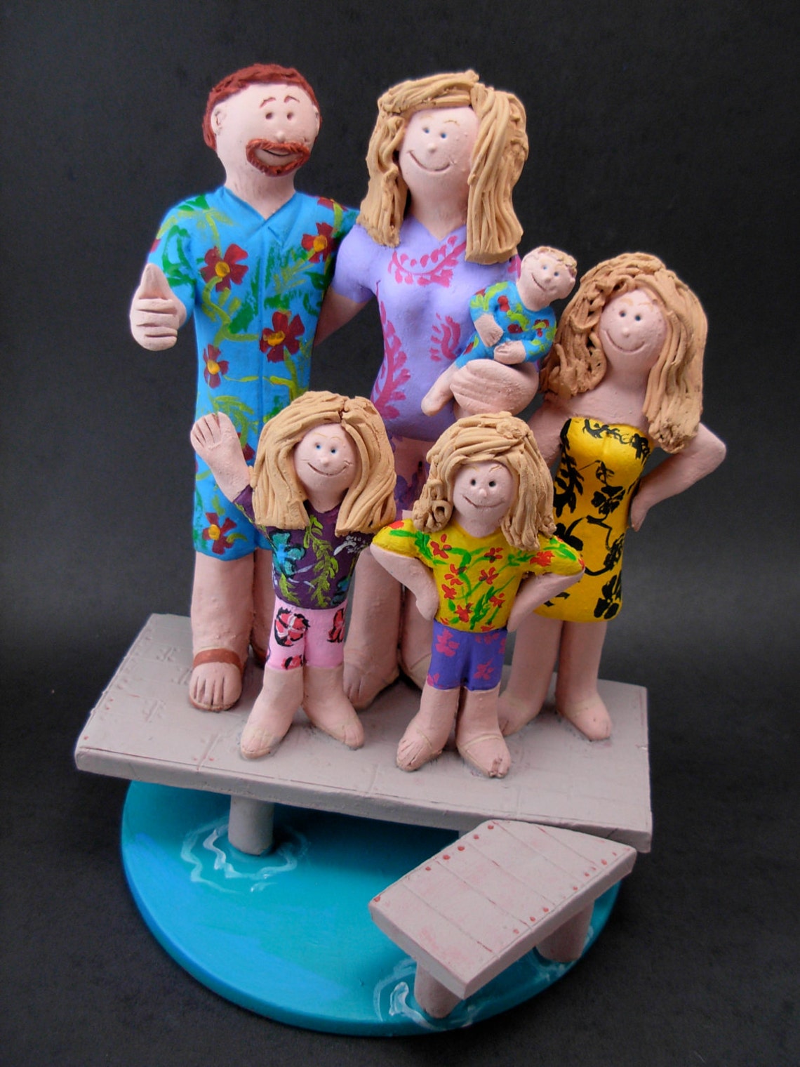 Blended Family's Wedding Cake Topper, Wedding Caketopper With Kids, 2nd ...