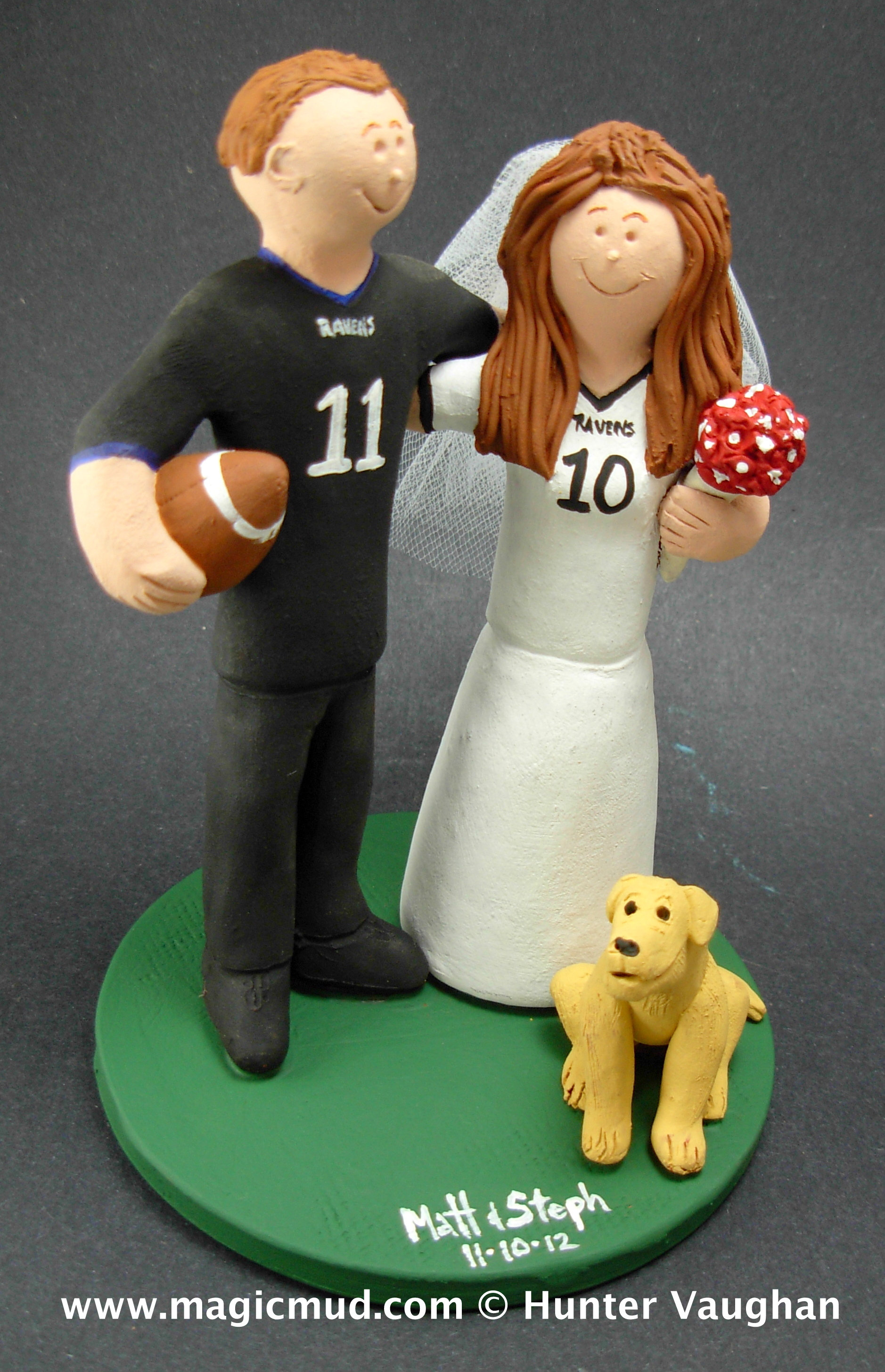 Football Wedding Cake Topper, Football Bride Wedding Cake Topper ...