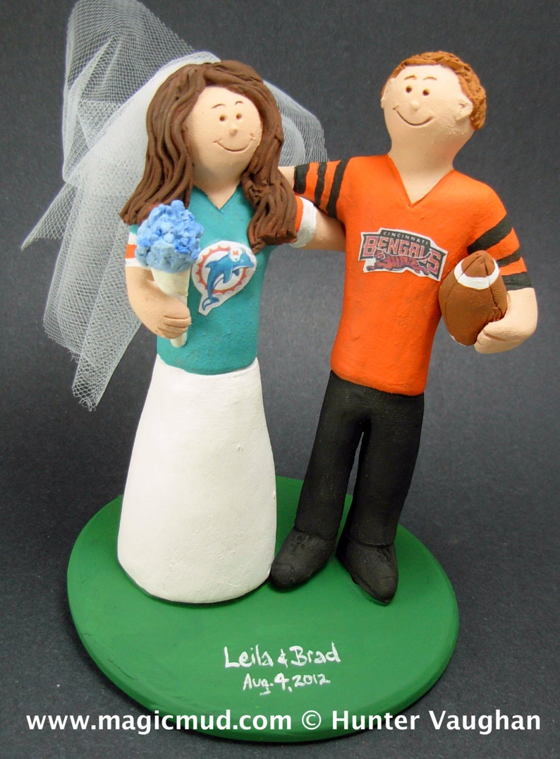 Bride Tackles Groom Football Wedding Caketopper, Football Mom and Dad ...