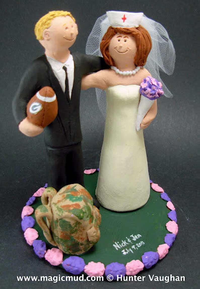 College Football Wedding Cake Topper Football Bride Wedding - Etsy