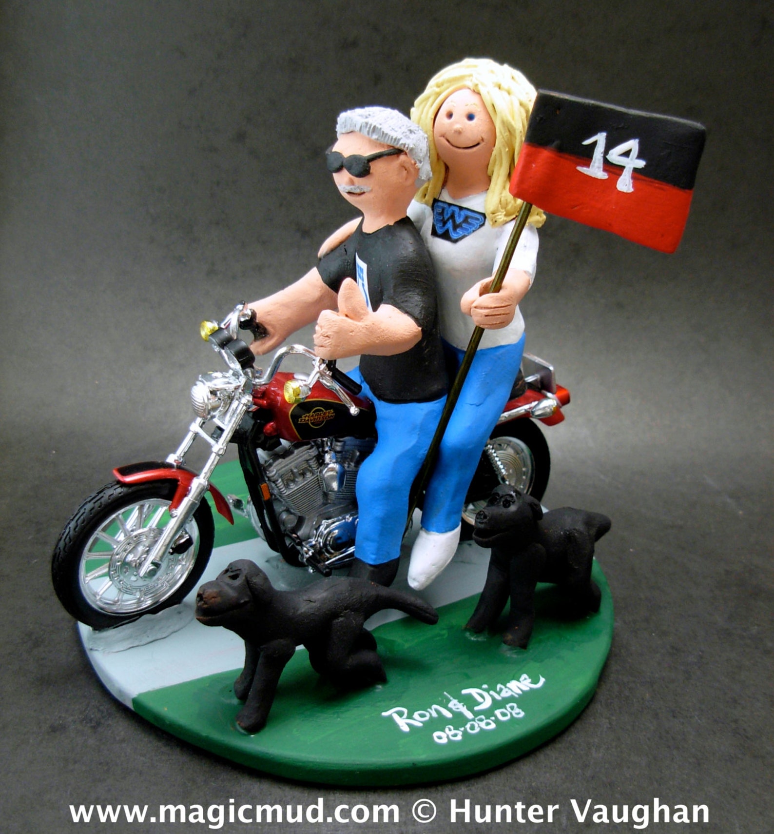Harley-davidson Motorcycle Wedding Cake Topper, Harley Fatboy Wedding ...