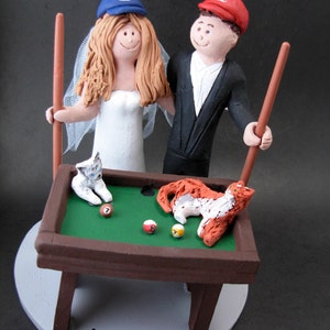 Billiard or Pool Players Wedding Cake Topper- Custom Made to Order ...