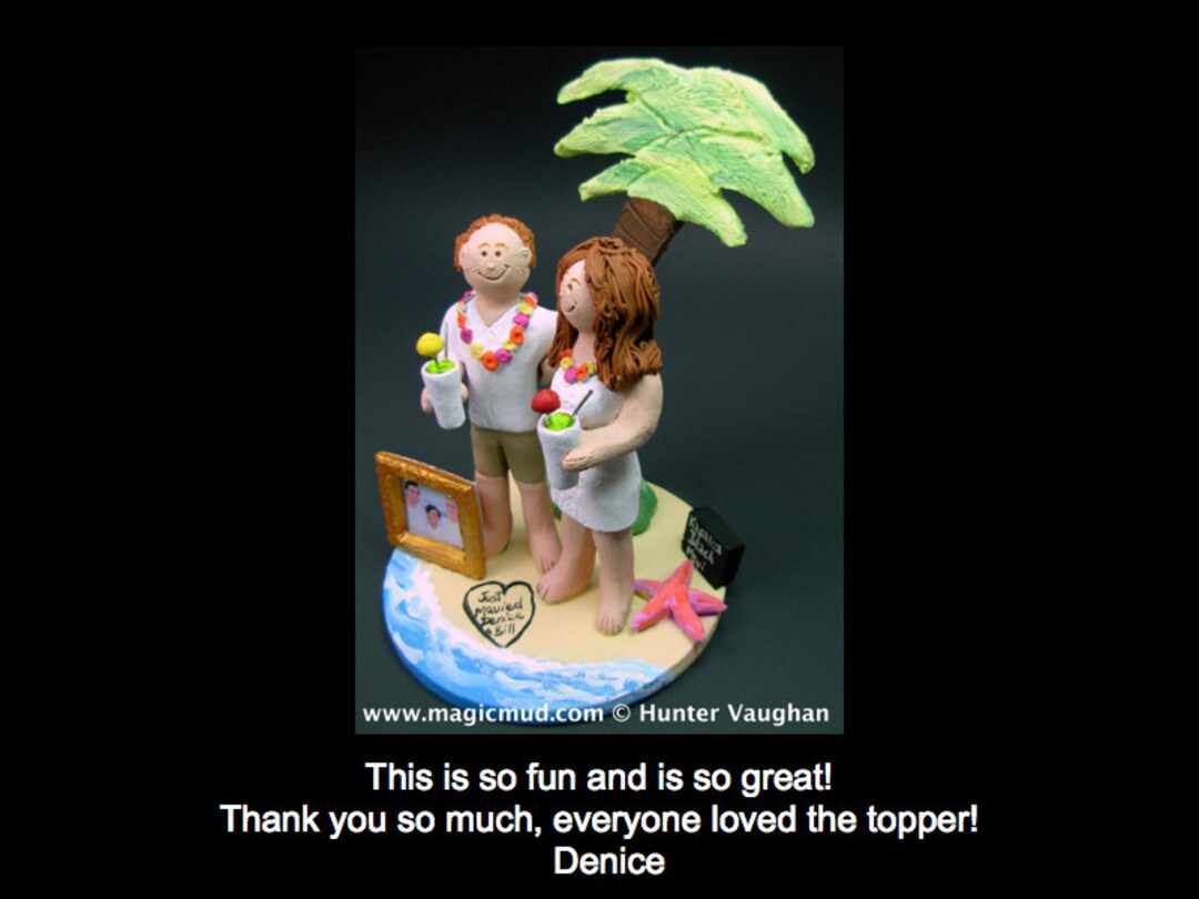 Hawaiian Wedding Cake Topper, Palm Tree Wedding Cake Topper, Tropical ...