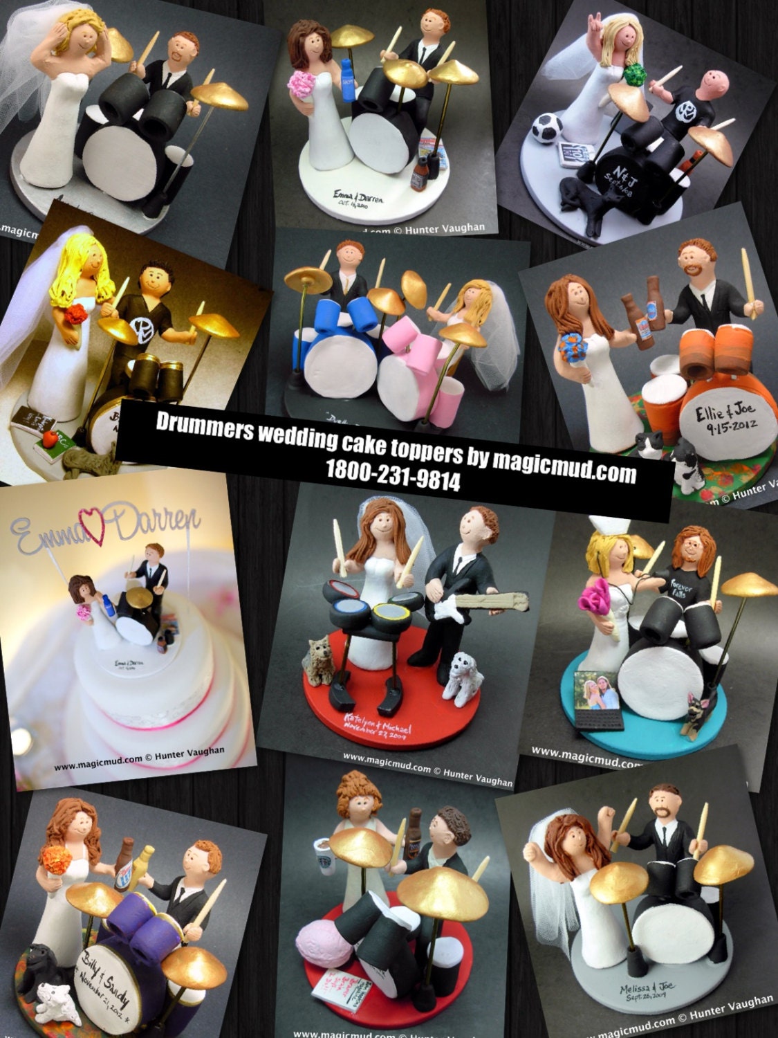 Drumming Groom Wedding Cake Topper, Custom Made Drummers Wedding Cake ...