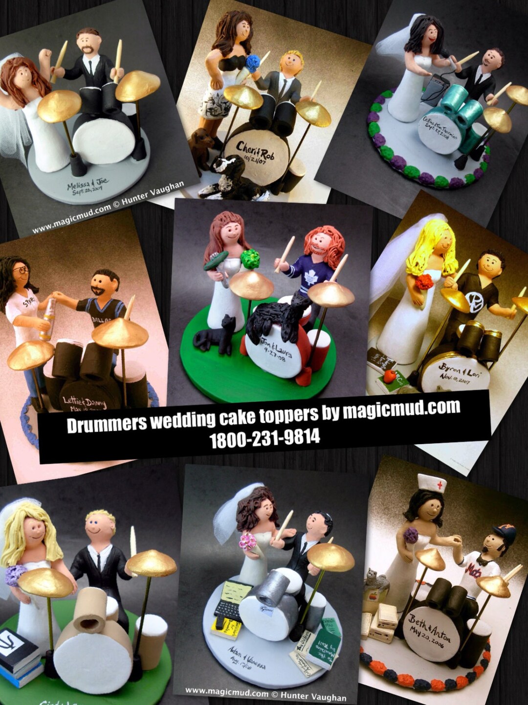 Drumming Groom Wedding Cake Topper, Custom Made Drummers Wedding Cake ...