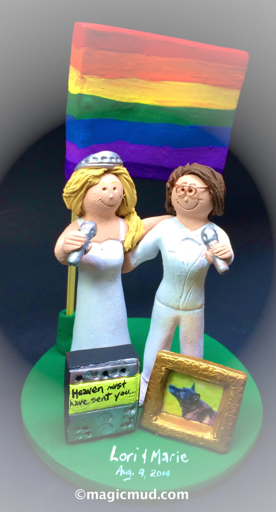 Gay Rainbow Flag Wedding Cake Topper, Same Sex Wedding Cake Topper, Gay ...