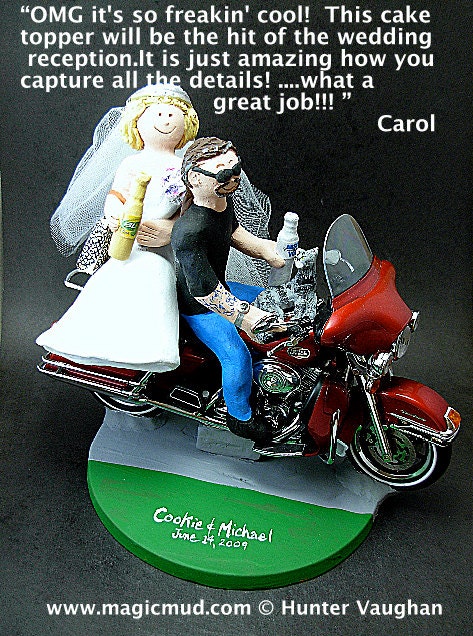Bride on a Yamaha Dirt Bike Wedding Cake Topper, Anniversary Gift for ...