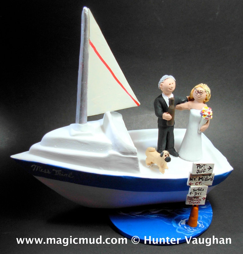 Boating Wedding Cake Topper Yachting Wedding Cake Topper Sailboat