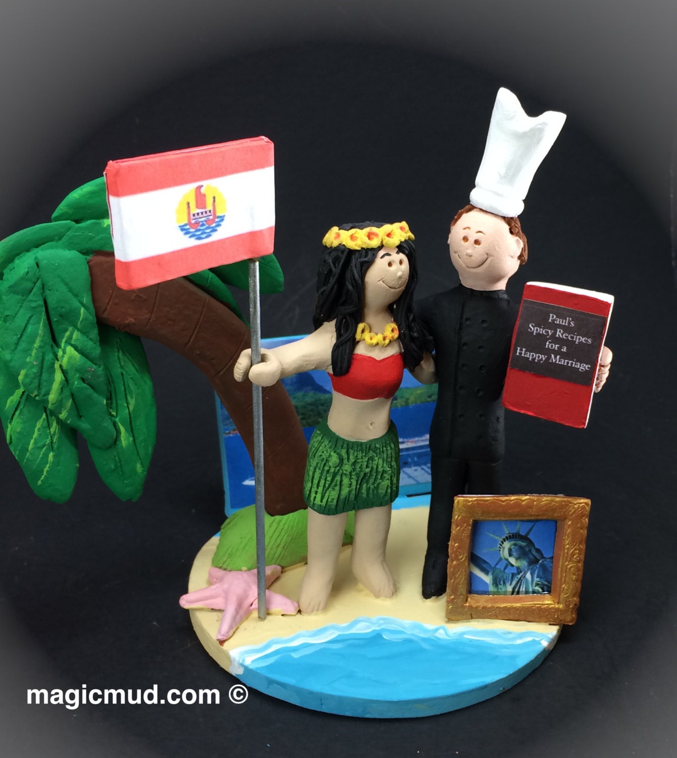Hawaiian Wedding Cake Topper, Palm Tree Wedding Cake Topper, Tropical ...