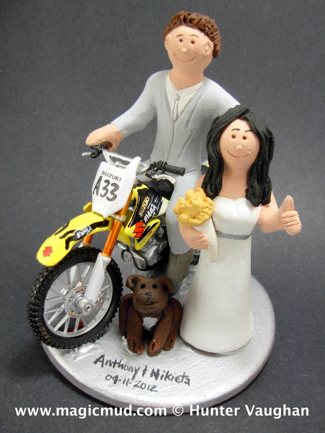 Off Road Suzuki Motorcycle Wedding Cake Topper, Anniversary Gift for ...