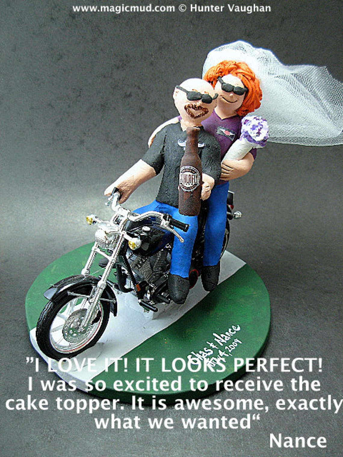 Custom Made Harley-davidson Motorcycle Wedding Cake Topper - Custom ...