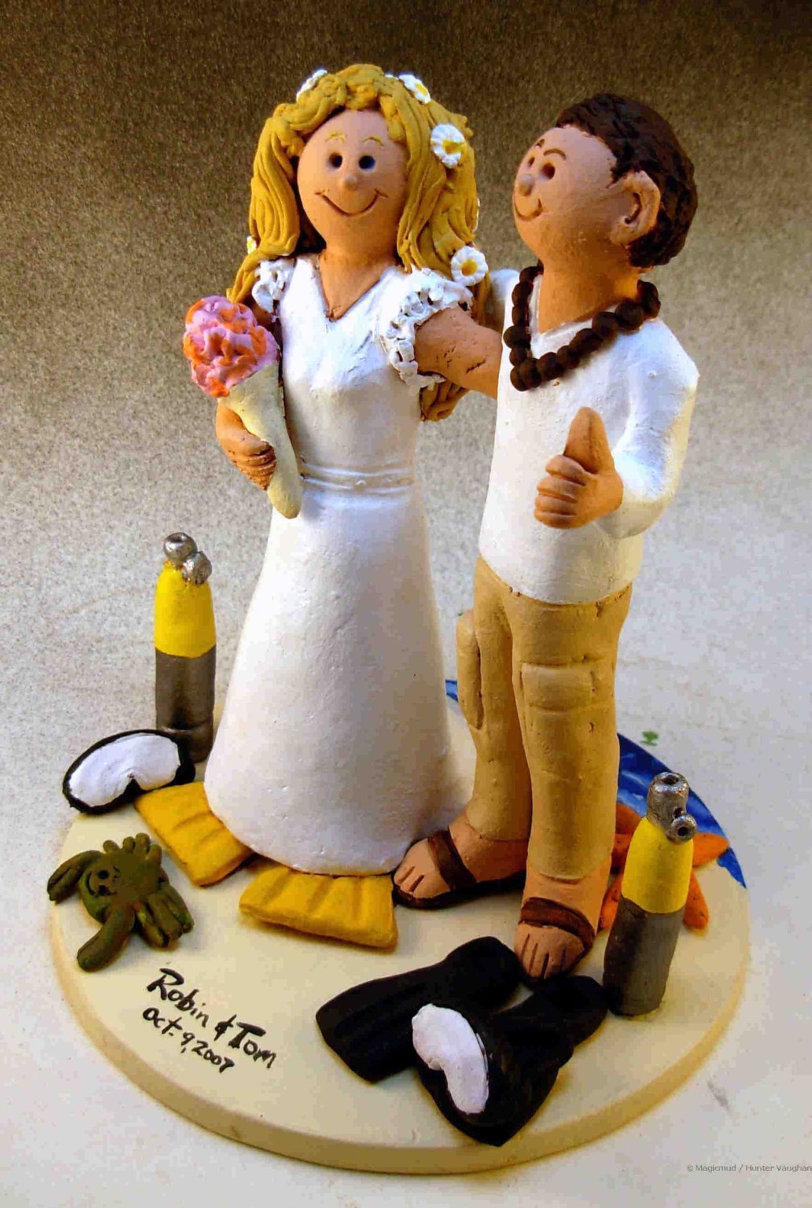 Scuba Wedding Cake Topper, Skin Diver's Wedding Cake Topper, Diving ...