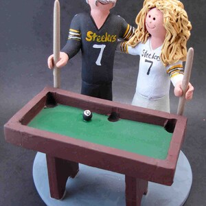 Billiard or Pool Players Wedding Cake Topper- Custom Made to Order ...