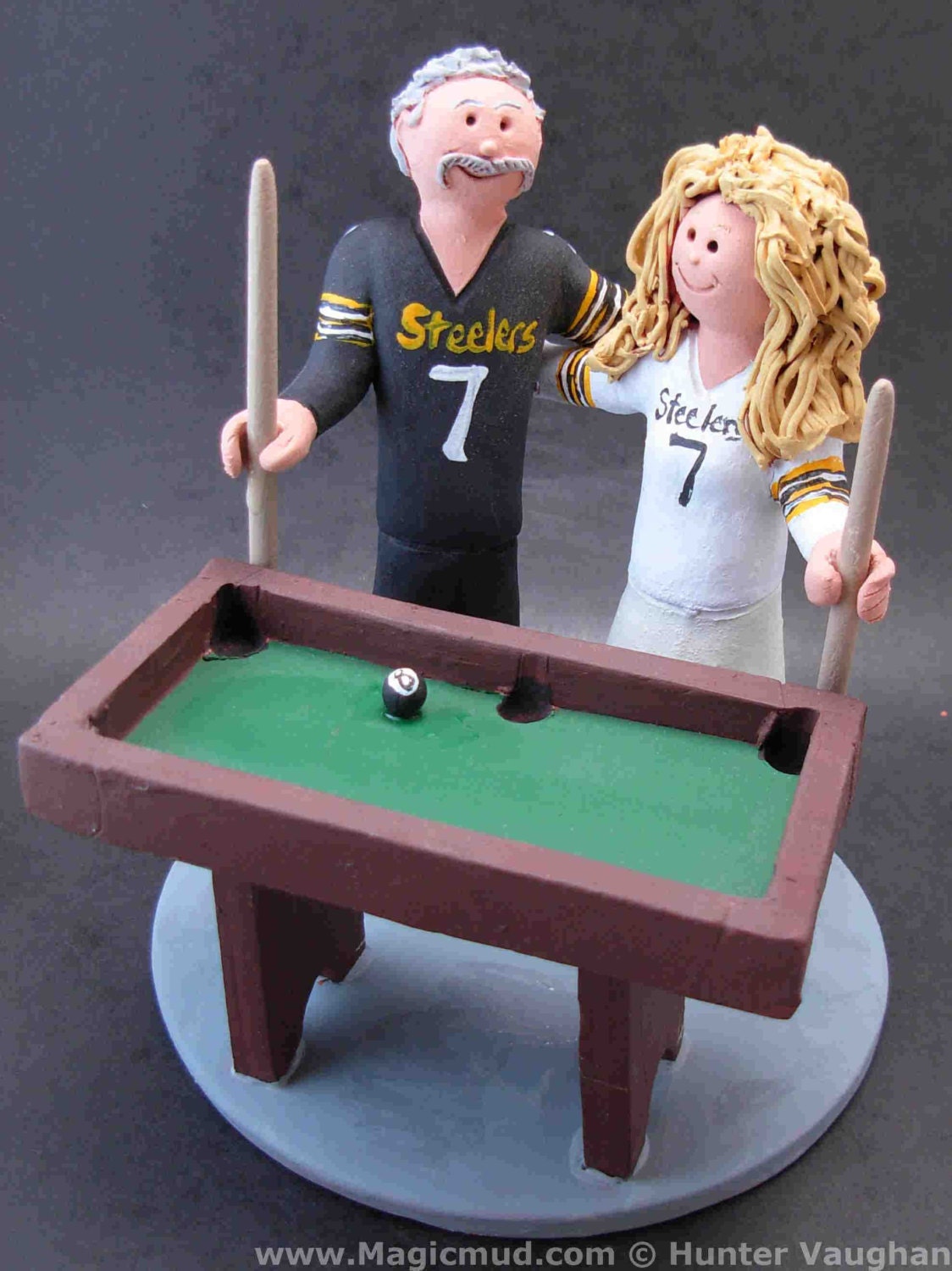Billiard or Pool Players Wedding Cake Topper- Custom Made to Order ...